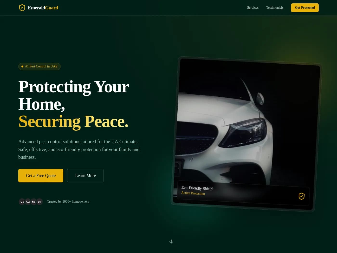 EmeraldGuard Pest Control Landing Page