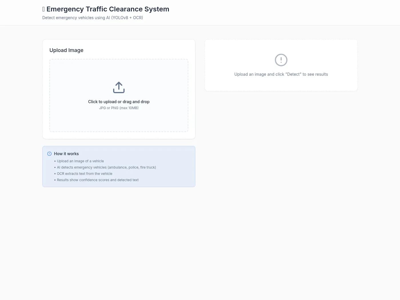 Emergency Traffic Clearance System AI Dashboard