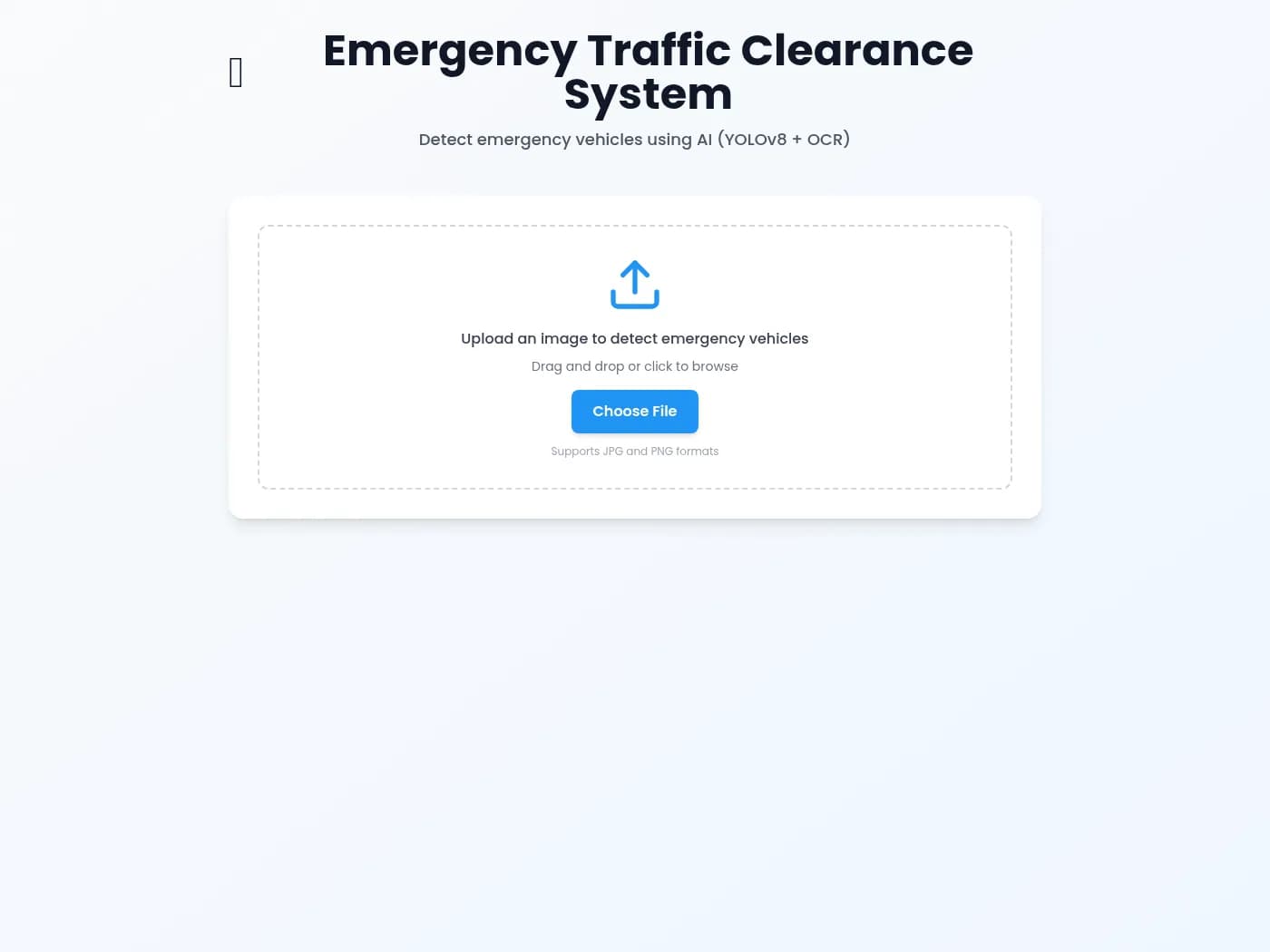 Emergency Traffic Clearance System - AI-Powered Emergency Vehicle Detection Dashboard