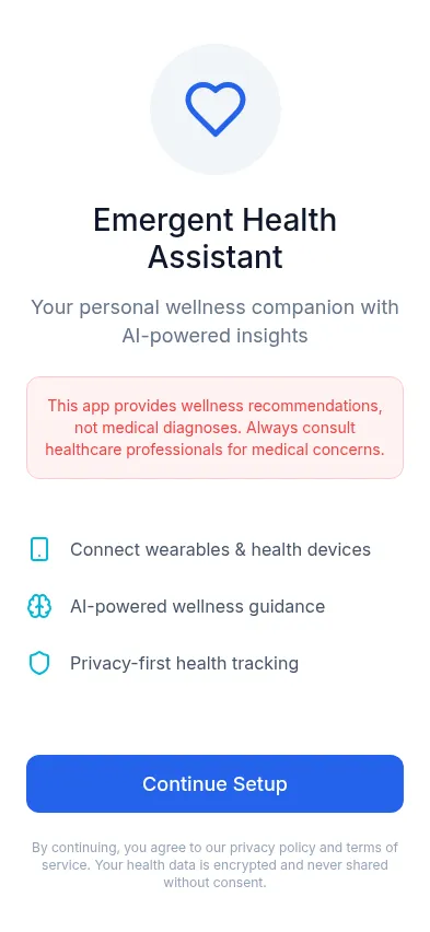Emergent Health Assistant: Personalized Wellness & Vitals App with AI and Wearable Integration