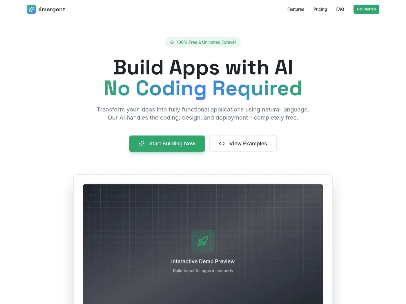 Emergent.sh Unlimited Free Alternative