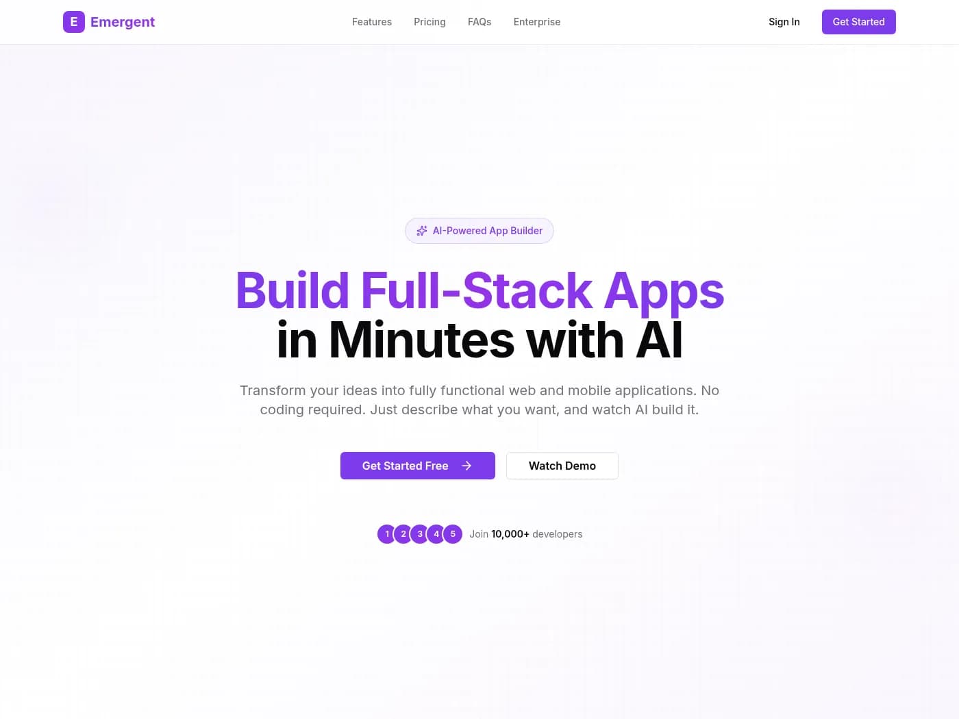 Emergent.sh Web App Clone