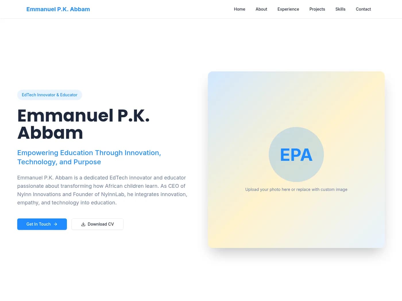 Emmanuel P.K. Abbam – EdTech Thought Leader Portfolio Website