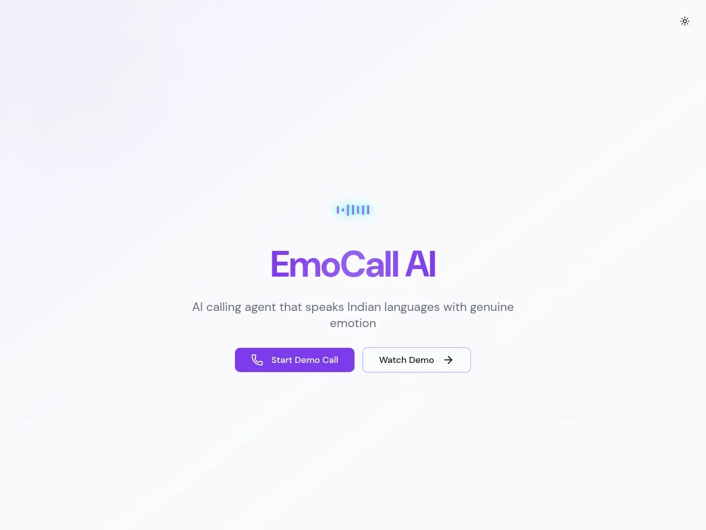 EmoCall AI Animated Landing Page with Vapi-inspired Motion & Micro-Interactions