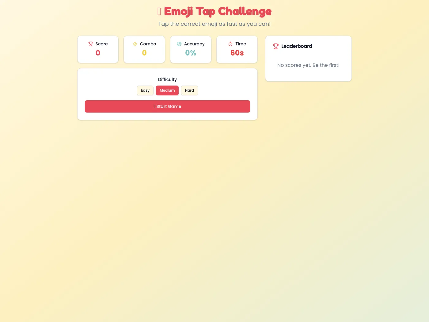 Emoji Tap Challenge Game