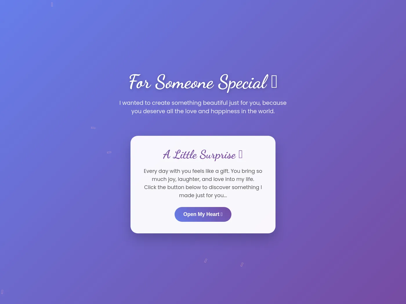 Emotional 3D Animated Romantic Journey Webpage