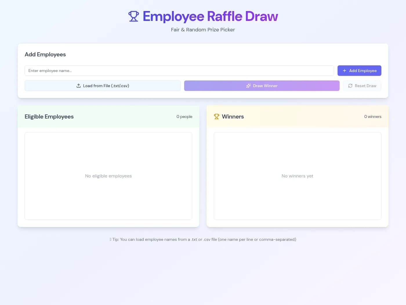 Employee Raffle Draw - Fair & Random Prize Picker (Python Desktop App)