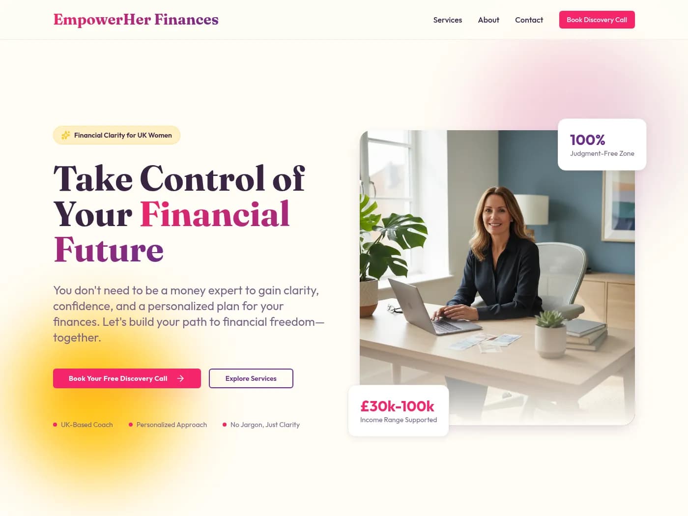 EmpowerHer Finances: Coaching Website for UK Women Seeking Financial Control