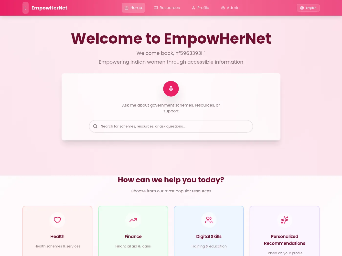 EmpowHerNet: Voice-Enabled Multilingual Empowerment Platform for Indian Women
