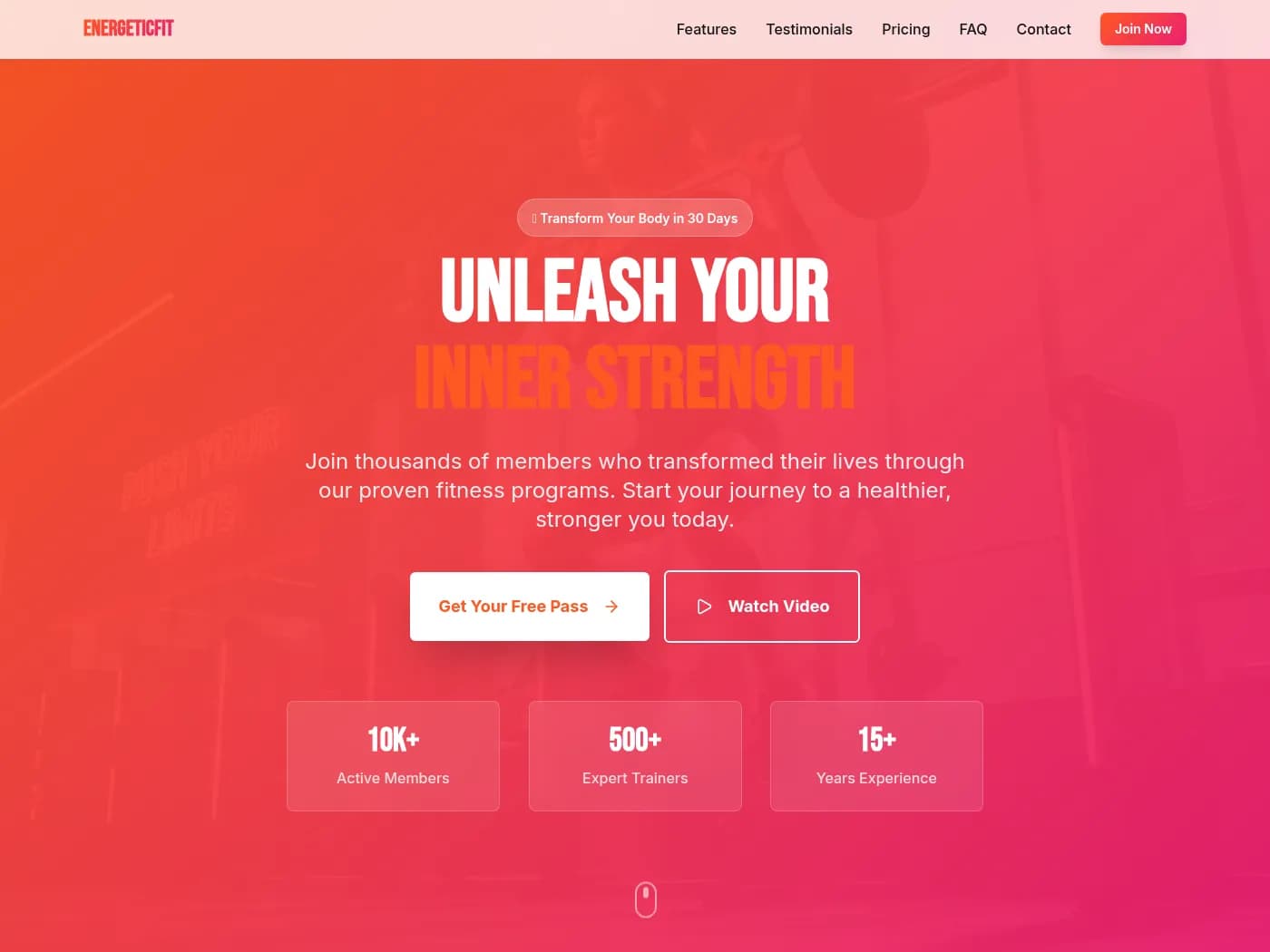 EnergeticFit Landing Page