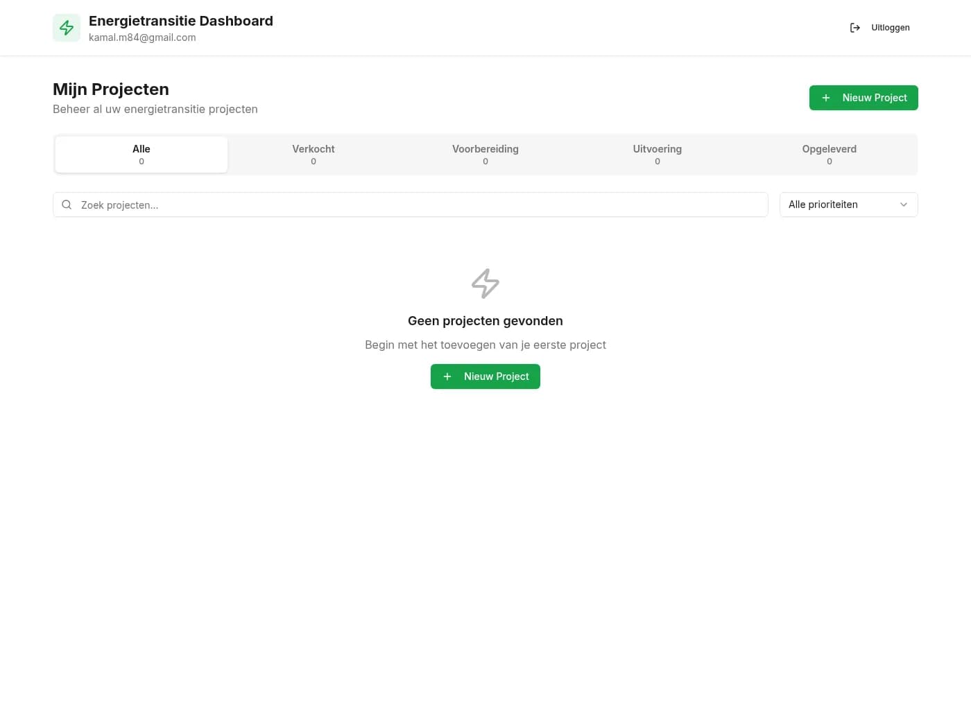 Energietransitie Project Management Dashboard