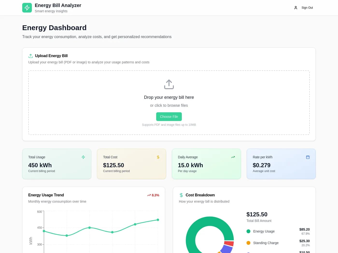 Energy Bill Analyzer Tool