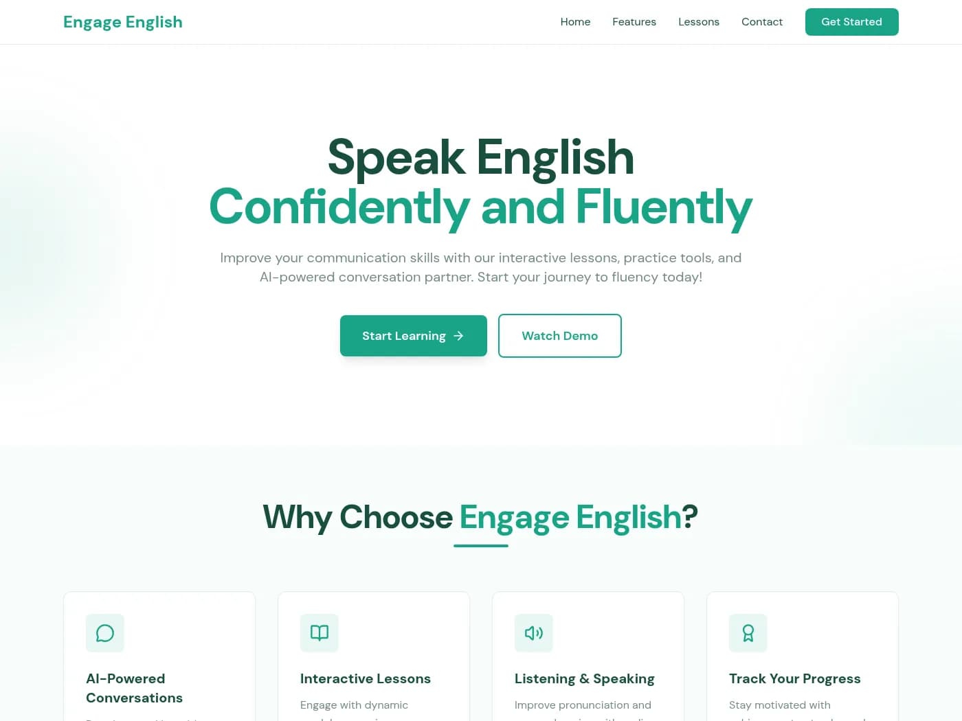 Engage English: Interactive Language Learning Platform