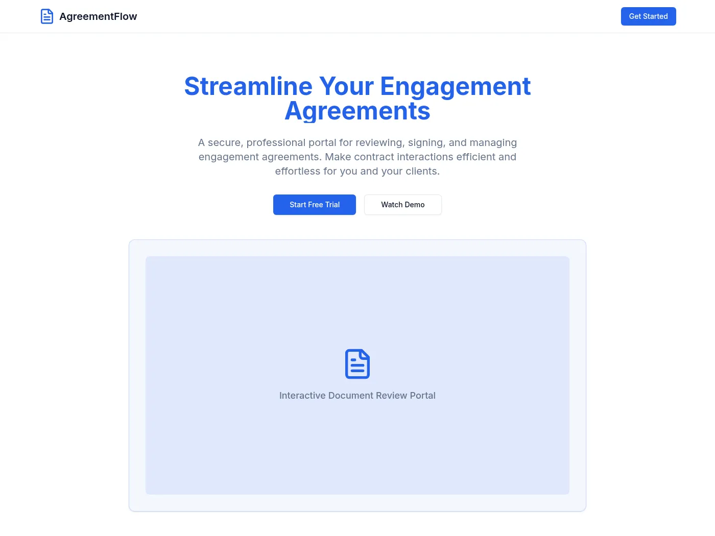 Engagement Agreement Document Review Portal