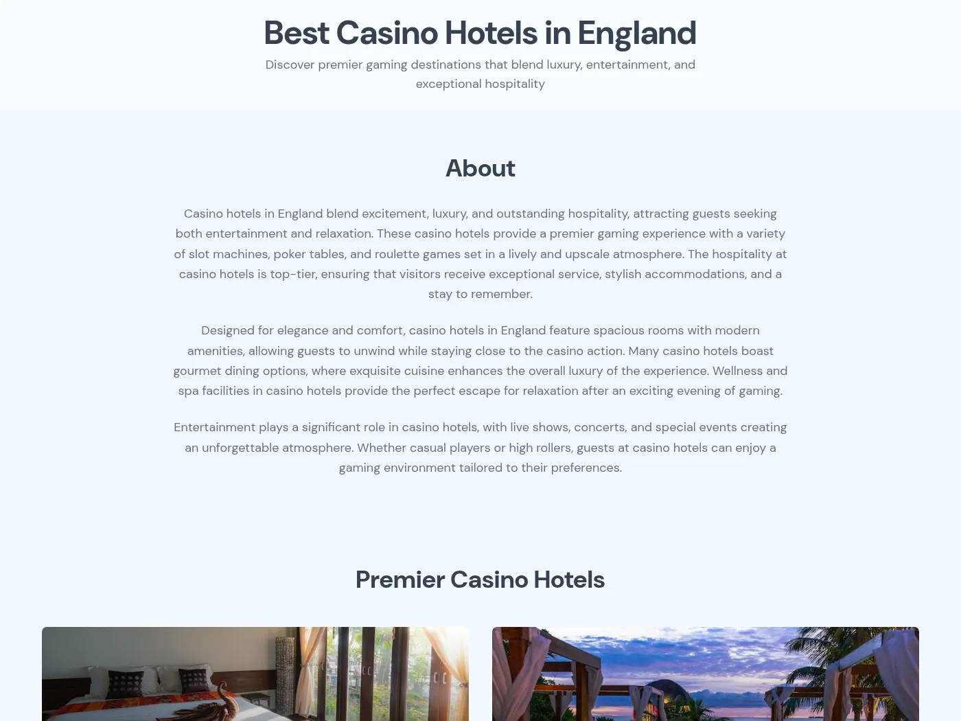 England's Best Casino Hotel Guide – Luxurious Stays & Premier Gaming