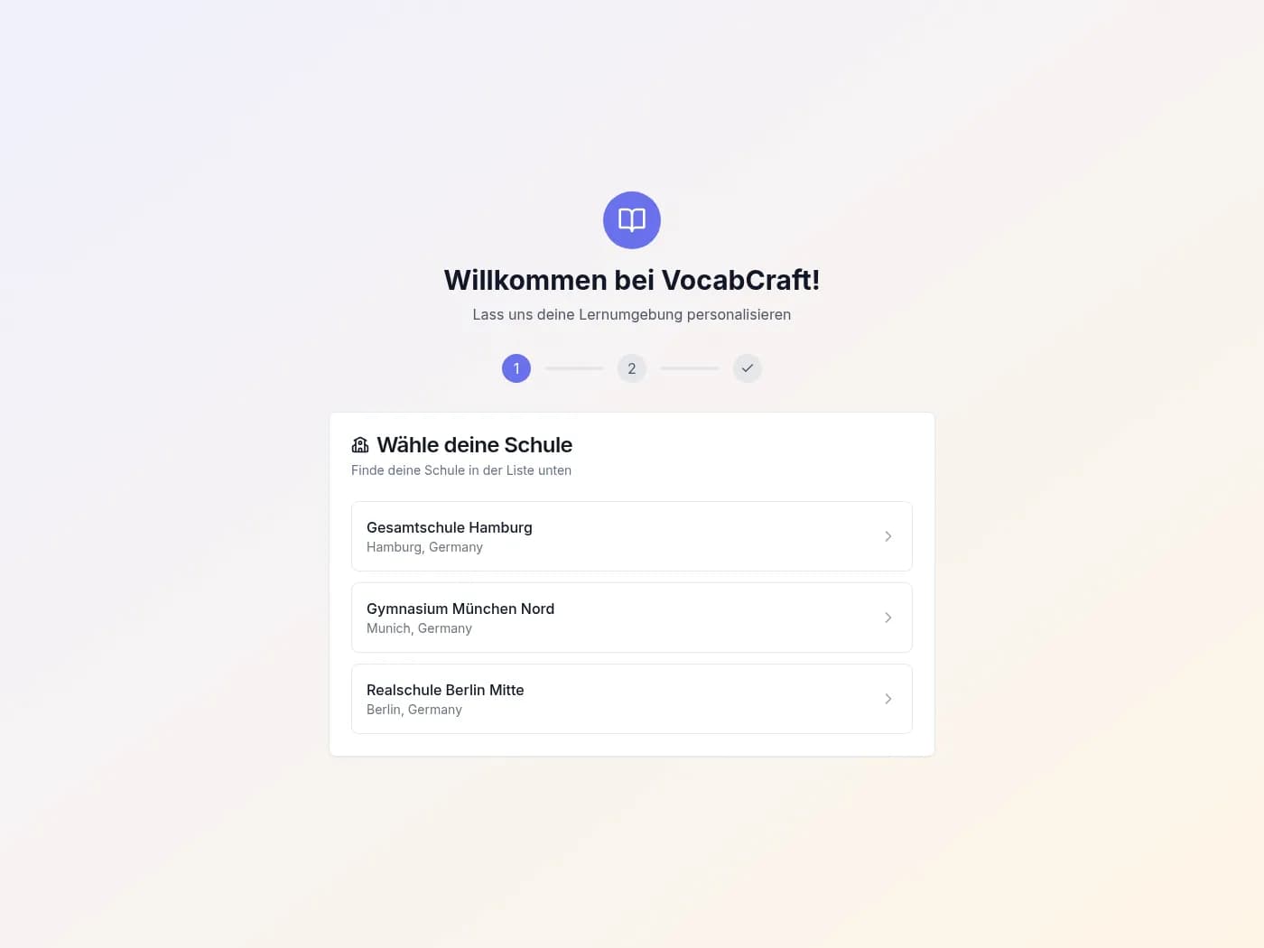 Englisch Lern-App mit individuellen Vokabeln für Schulen und Lernbücher