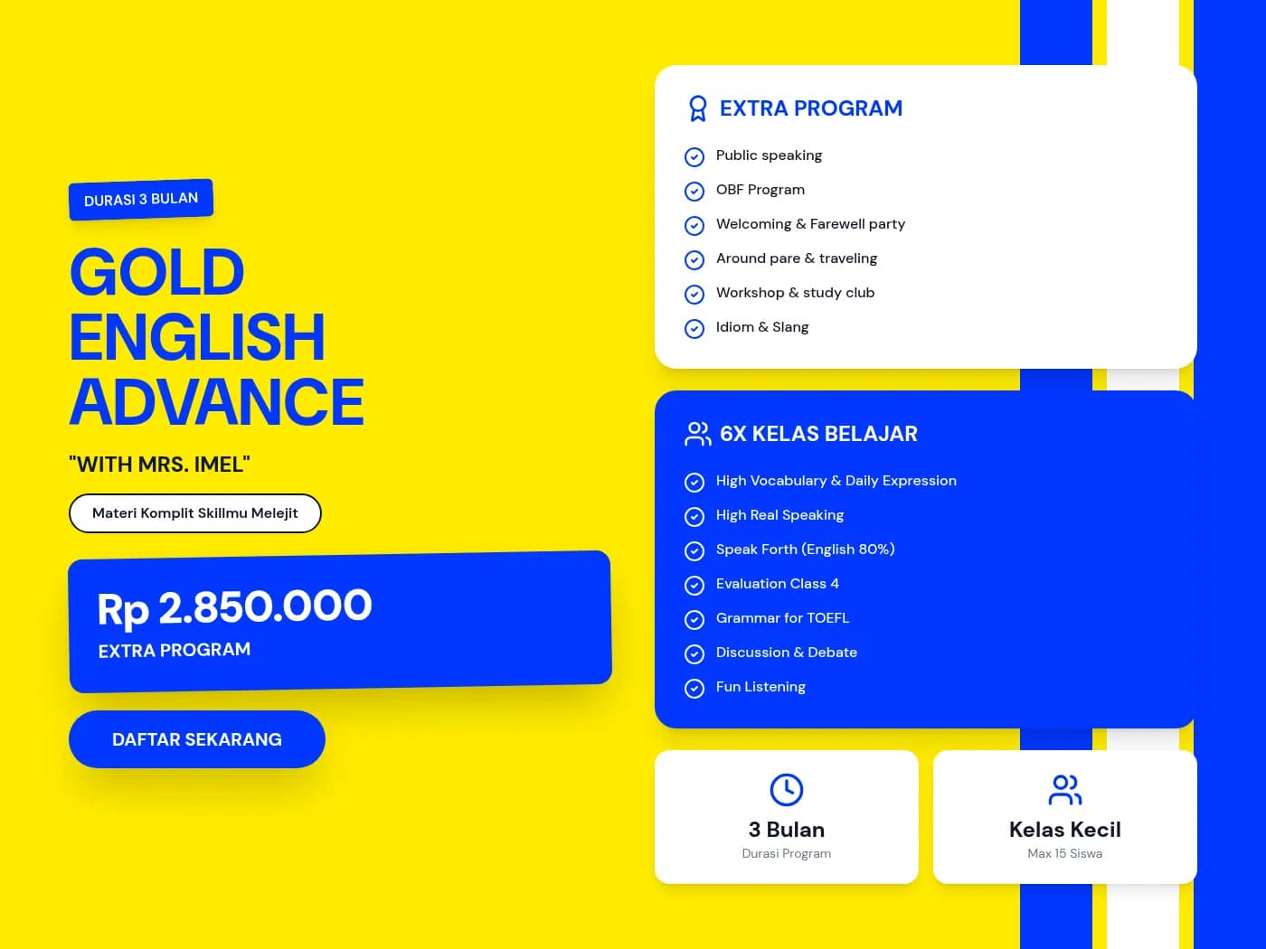 English Class Sign-Up Landing Page