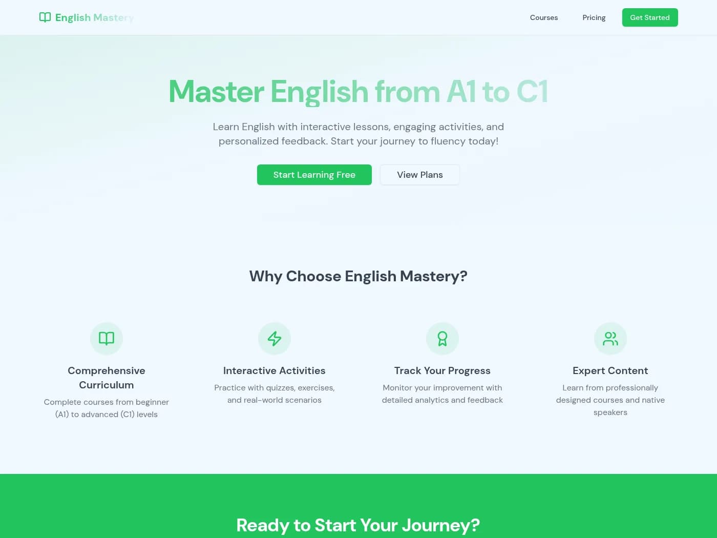 Complete English Learning Platform A1-C1