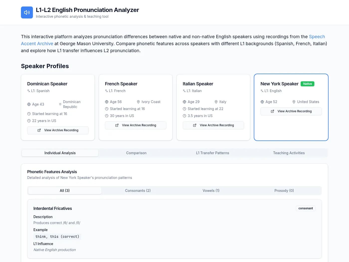 L1-L2 English Pronunciation Analyzer & Teaching Tool