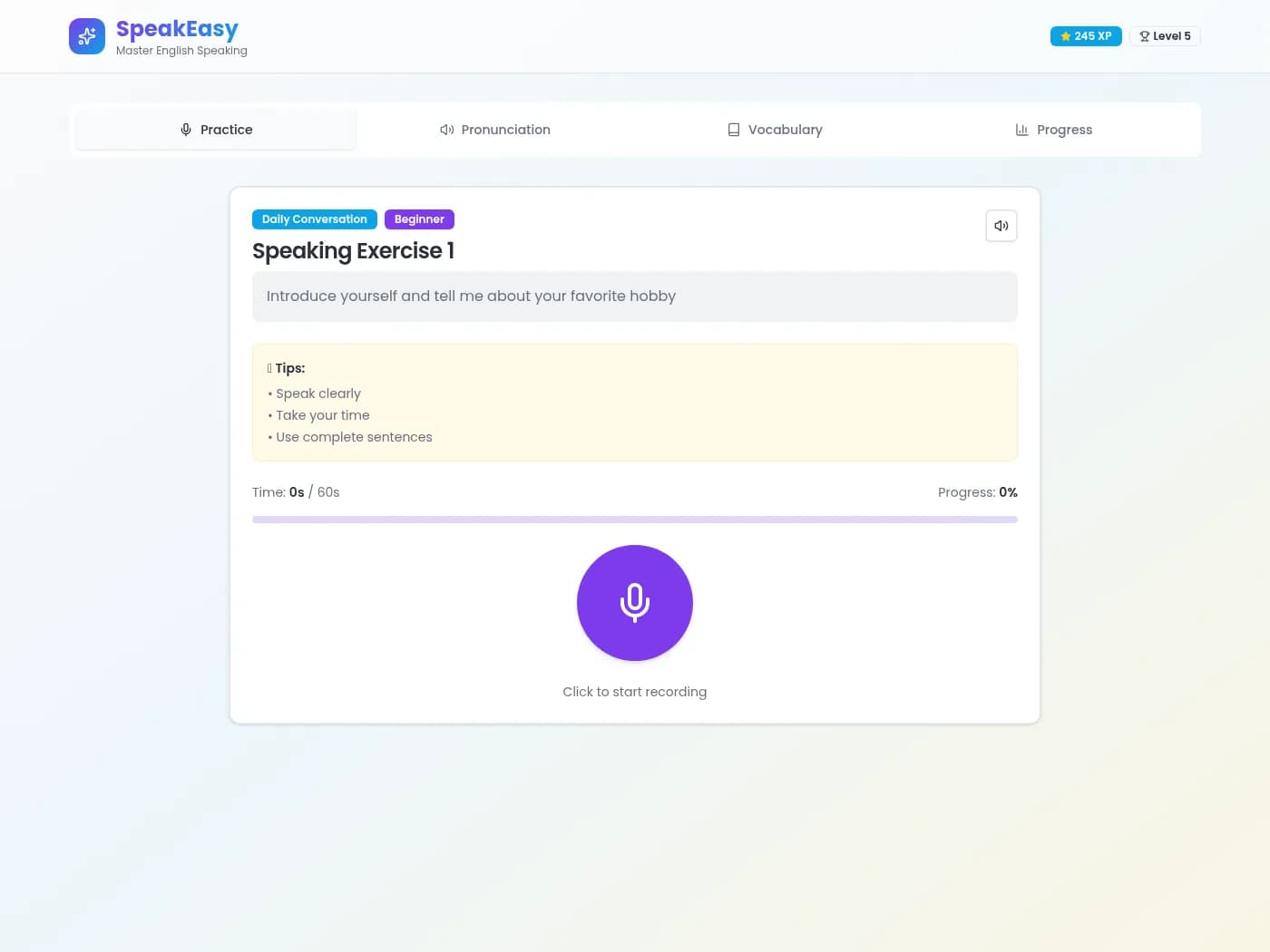 Speak English Fluently: Student Practice App