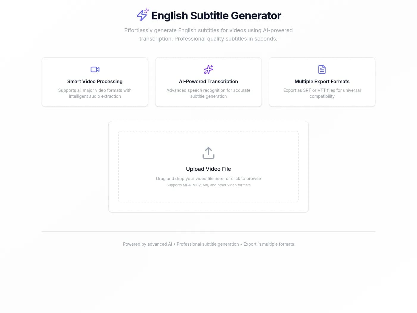 English Subtitle Generator