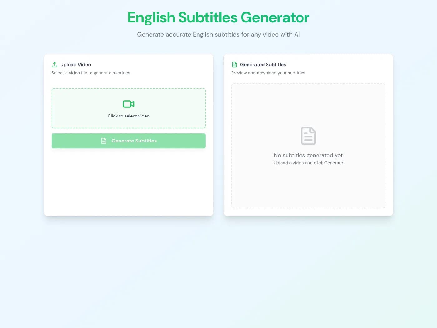 English Subtitles Generator