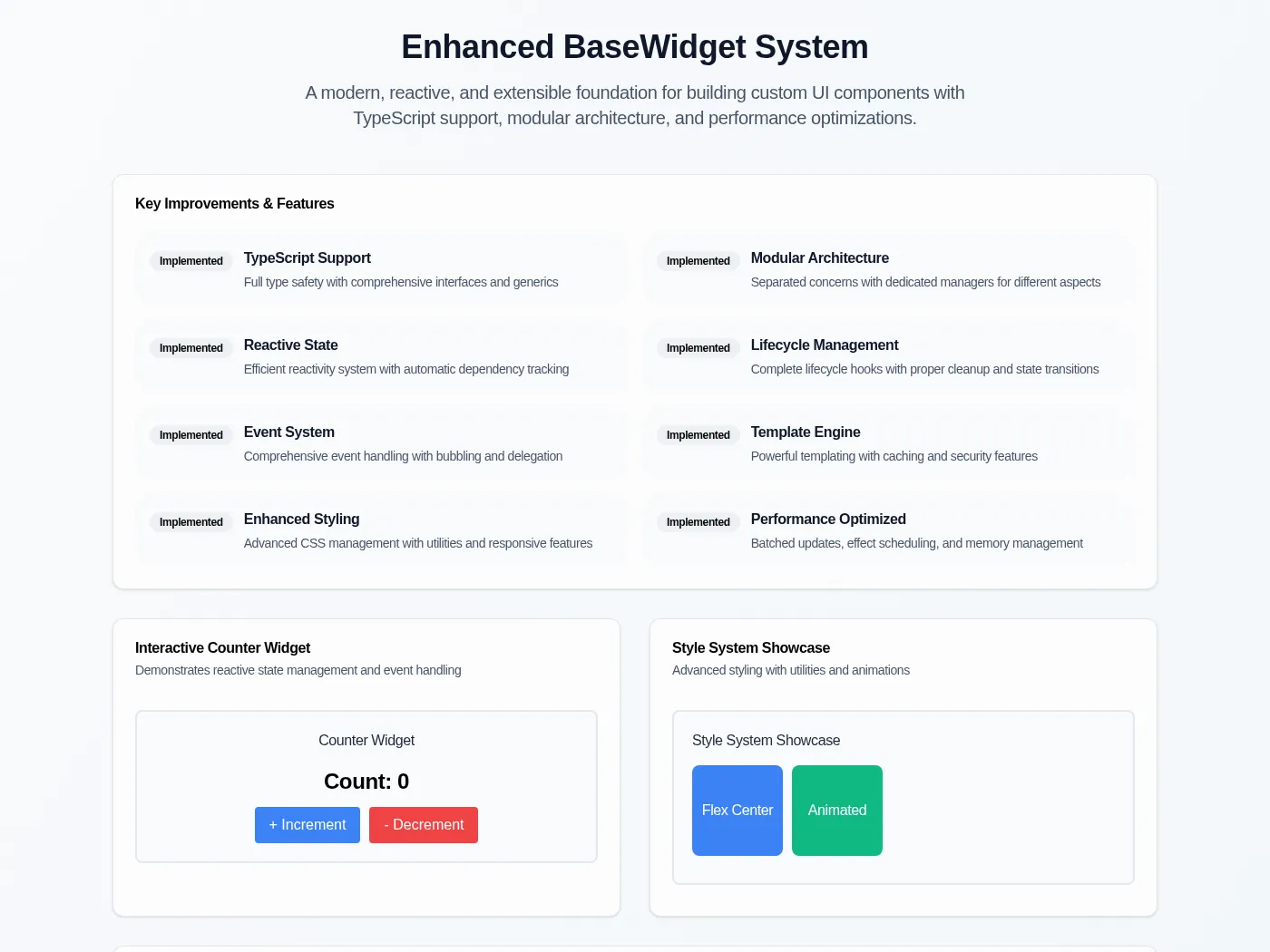 Enhanced BaseWidget Class for Modern JavaScript UI Frameworks