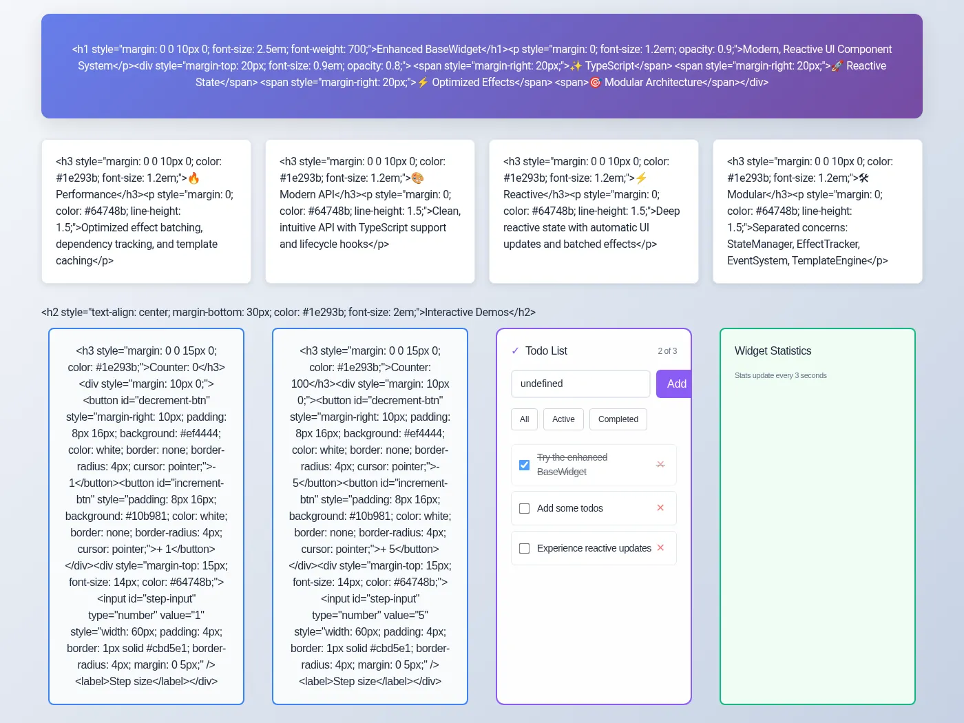 Enhanced BaseWidget Class for Modern JavaScript UI Frameworks