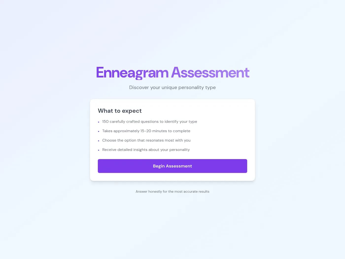 Enneagram Personality Assessment Web App