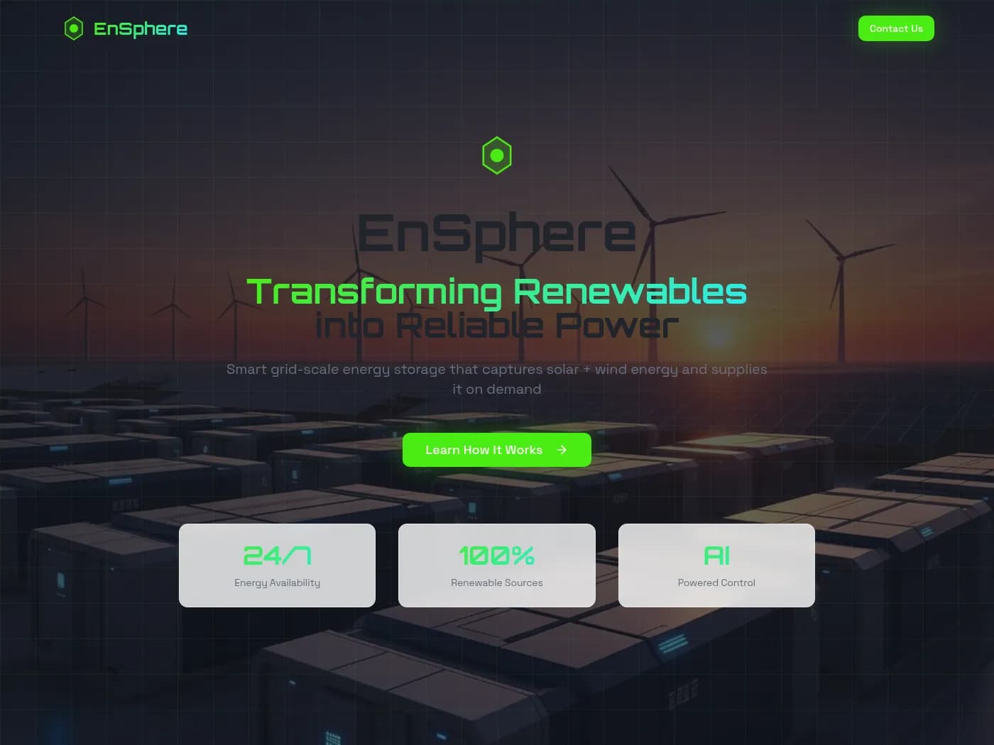 EnSphere Renewable Energy Website