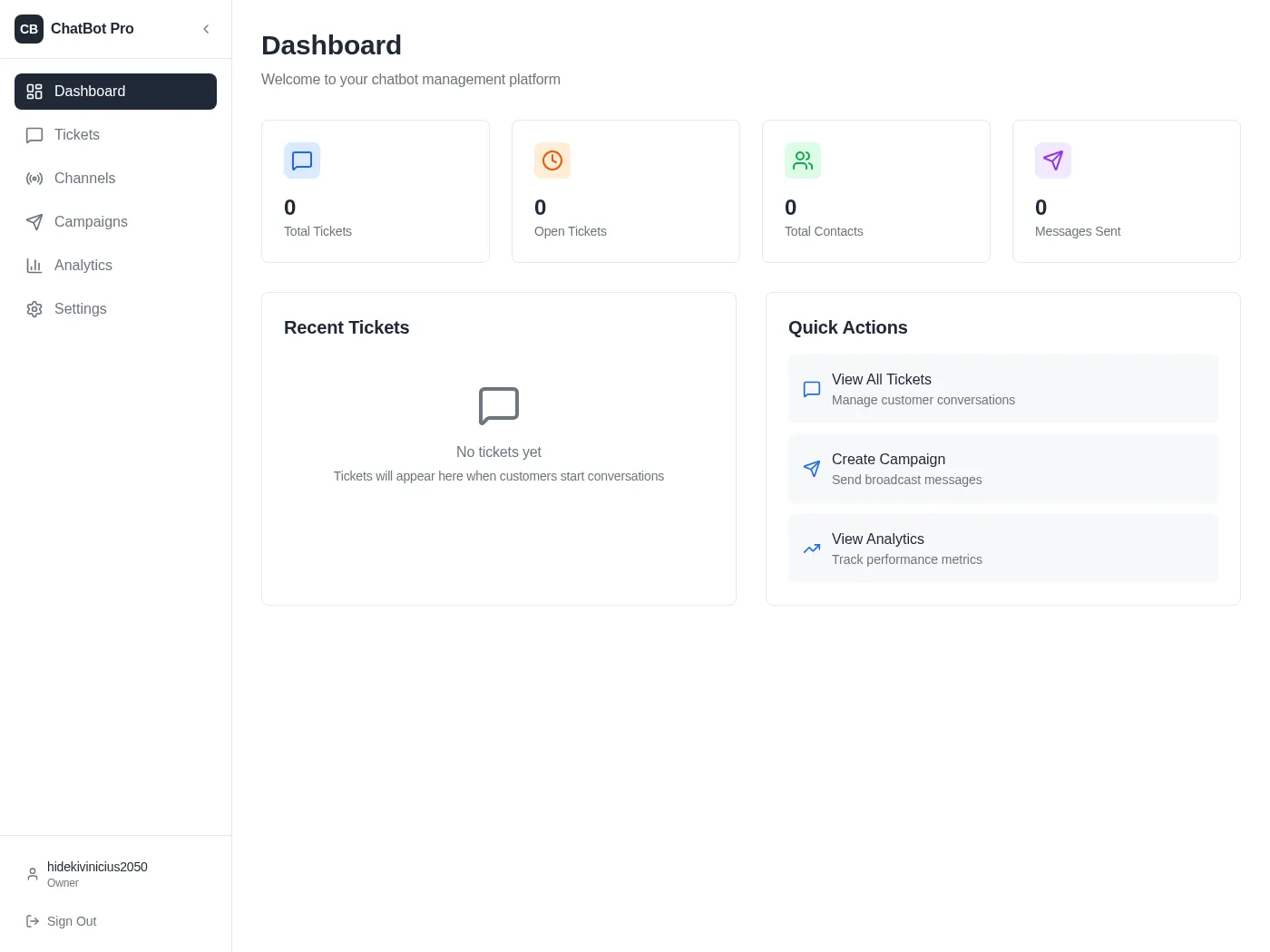 SaaS Enterprise Chatbot Platform with Multitenancy, WhatsApp, AI & Billing