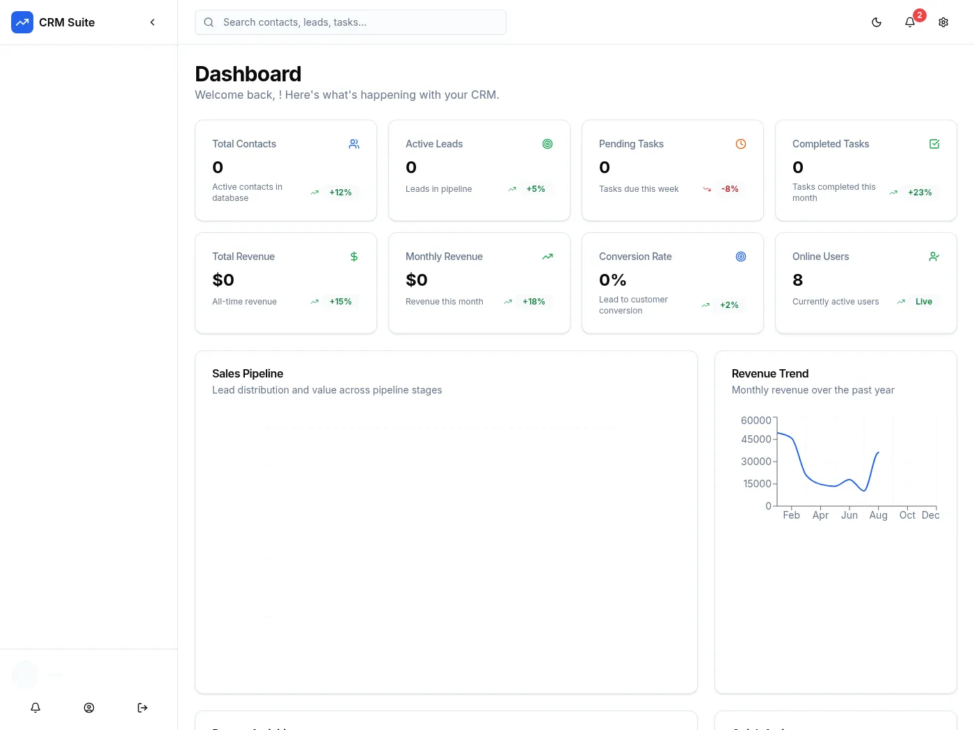 Enterprise CRM Suite with Role-Based Dashboard, Collaboration, and Complete Activity Tracking