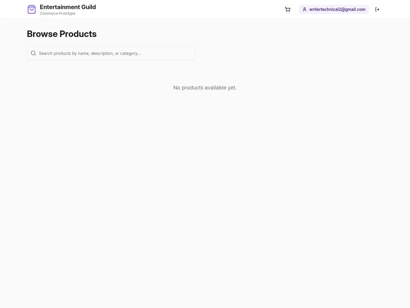 Entertainment Guild Commerce Prototype