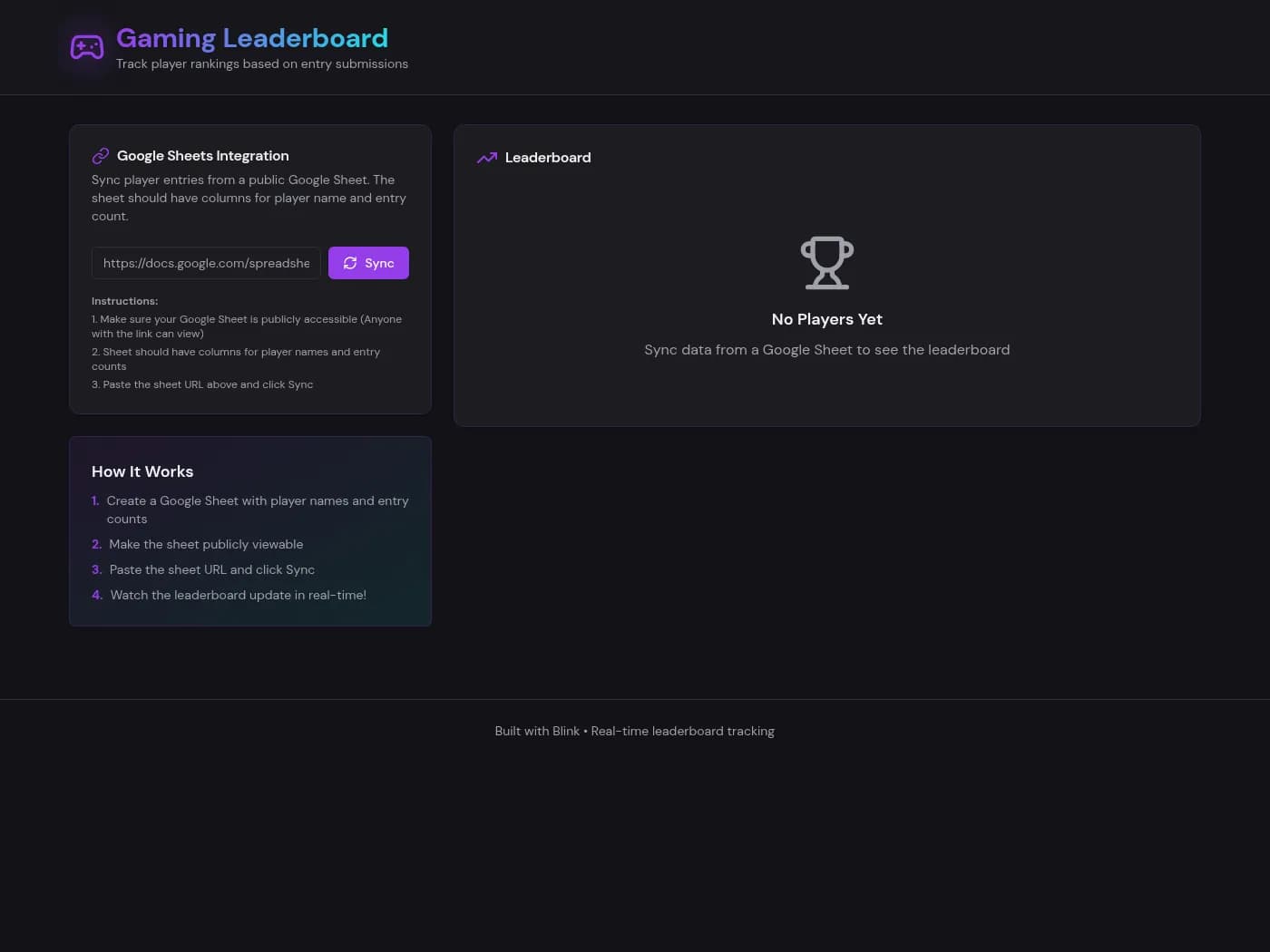 Entry Leaderboard App