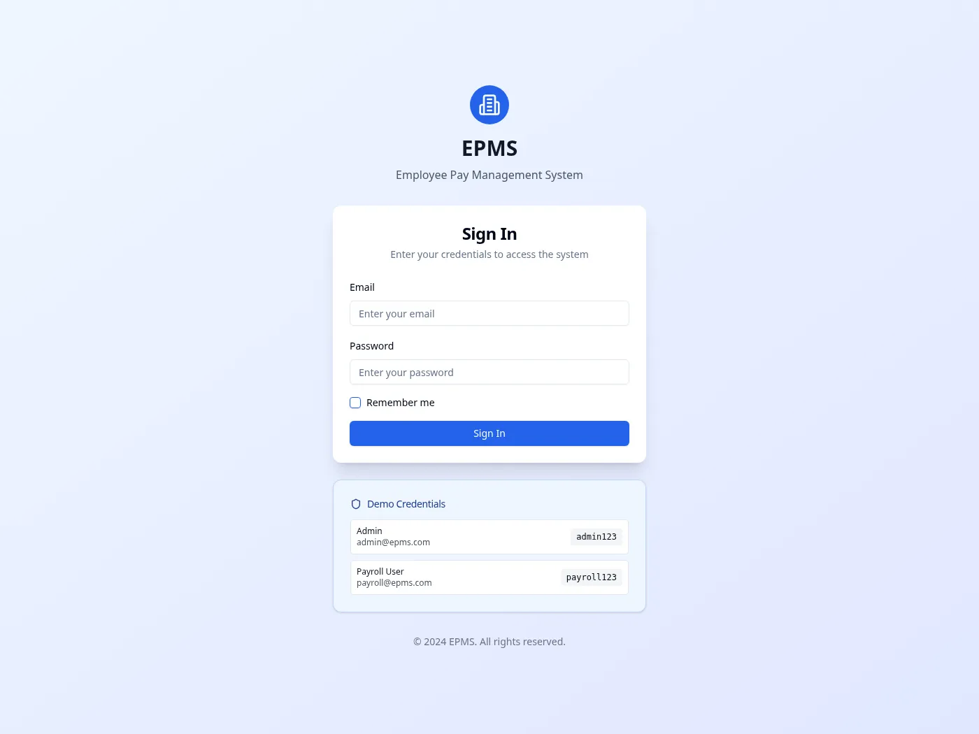 EPMS (Employee Pay Management System) – Fullstack Web App