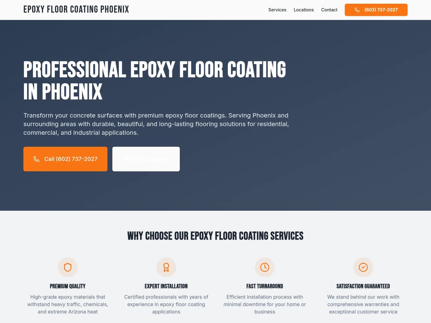 Epoxy Floor Coating Phoenix SEO Website