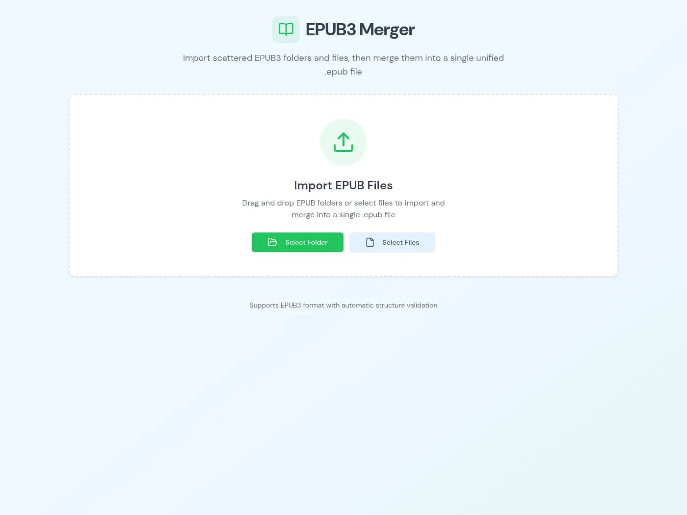 EPUB3 Folder Merger Web App
