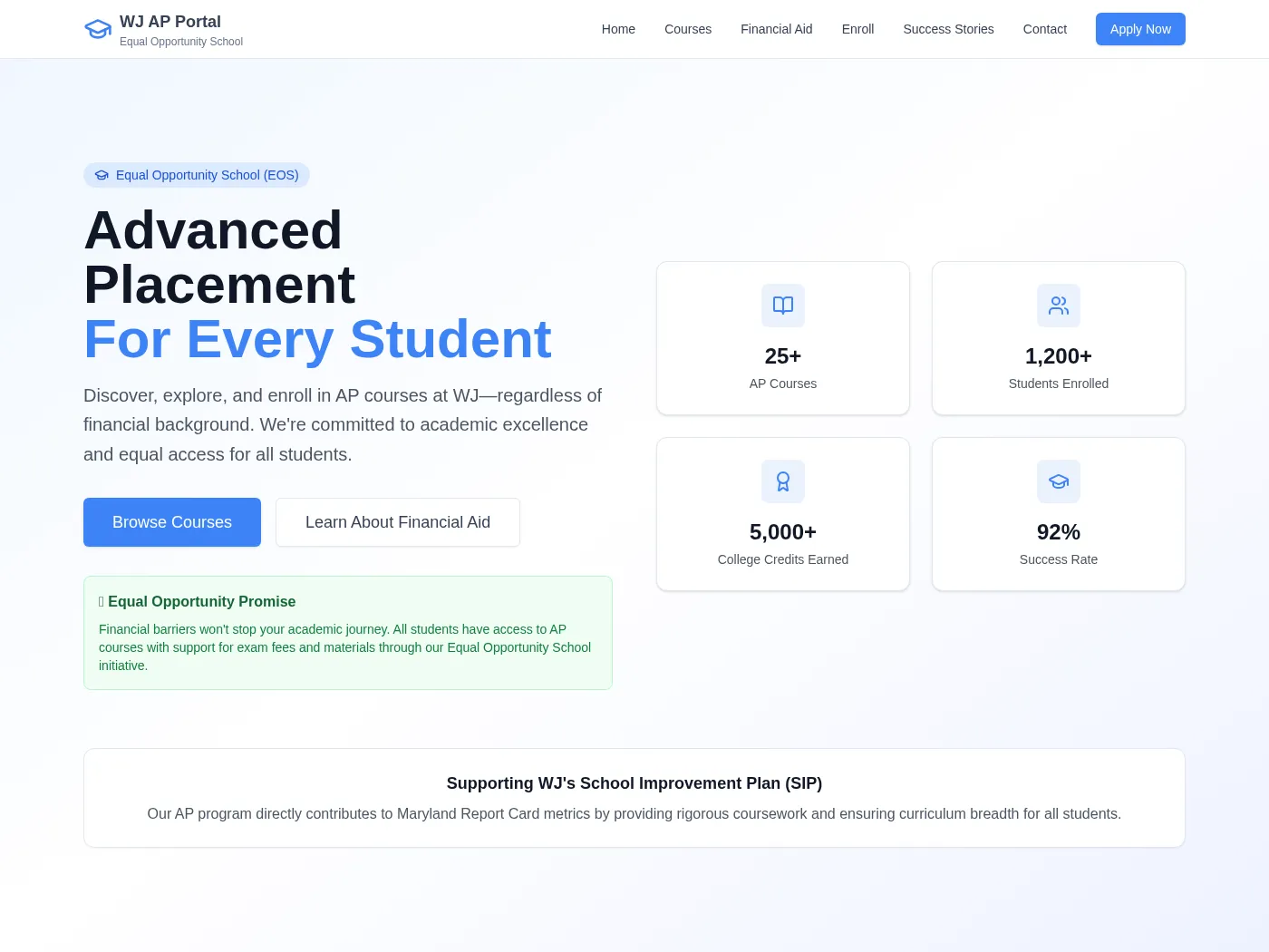 Equal Access AP Course Outreach Portal