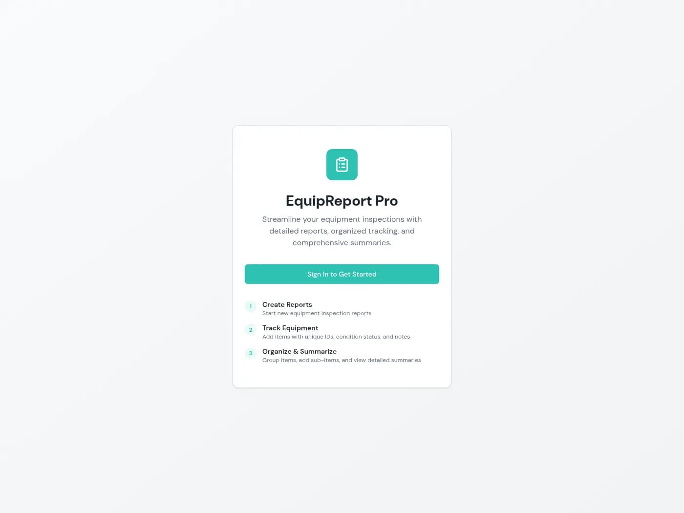 EquipReport Pro