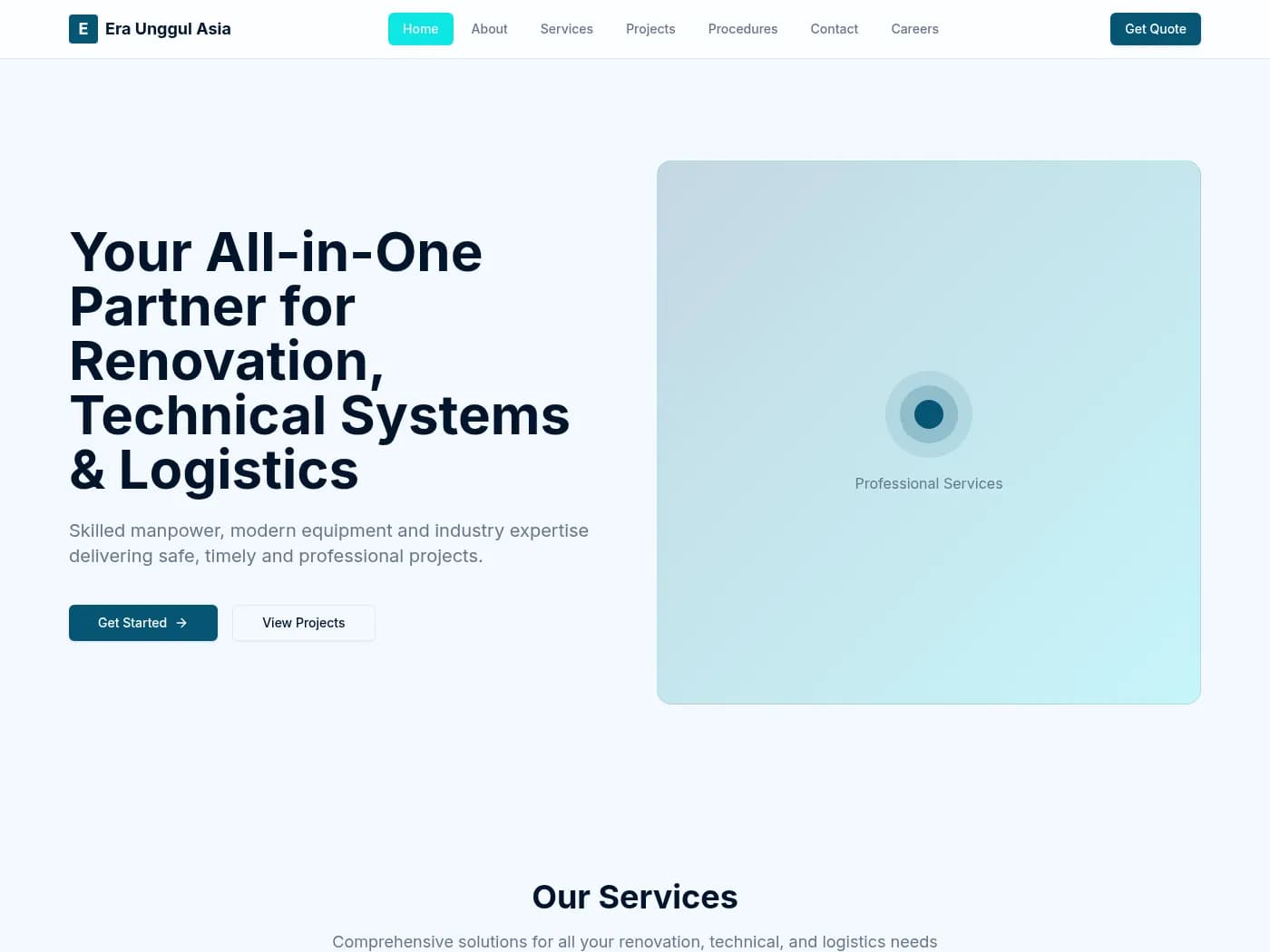 Era Unggul Asia Solutions Corporate Website