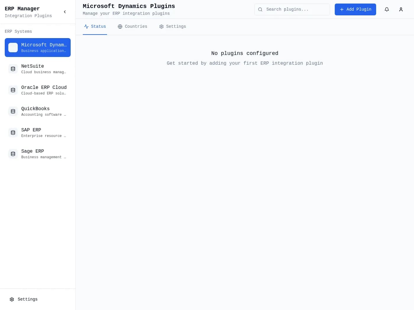 ERP Integration Plugin Manager