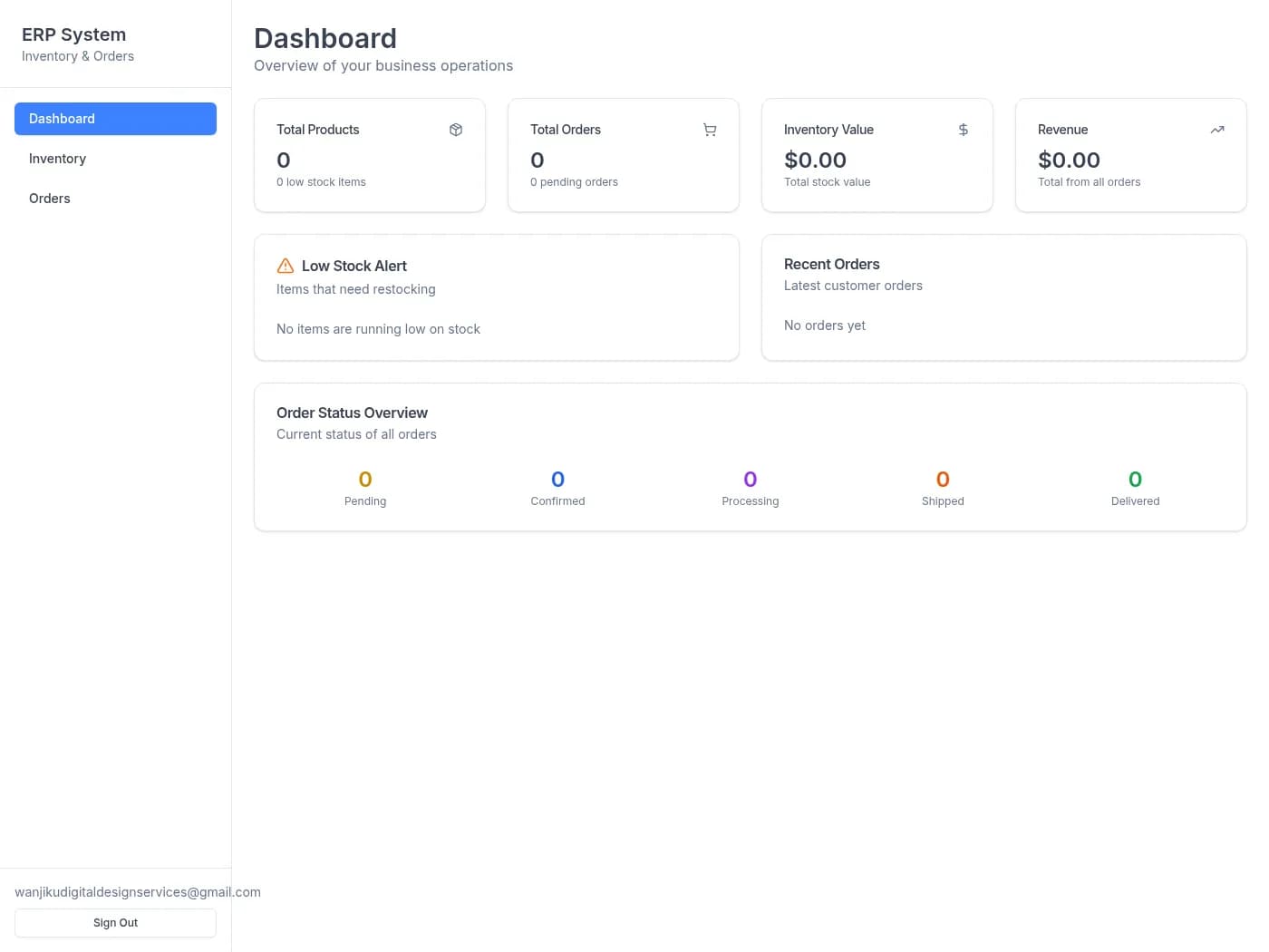 ERP Inventory and Order Management System