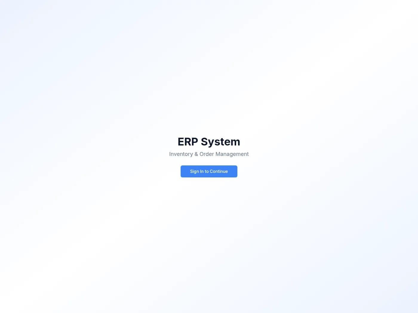 ERP Inventory and Order Management System
