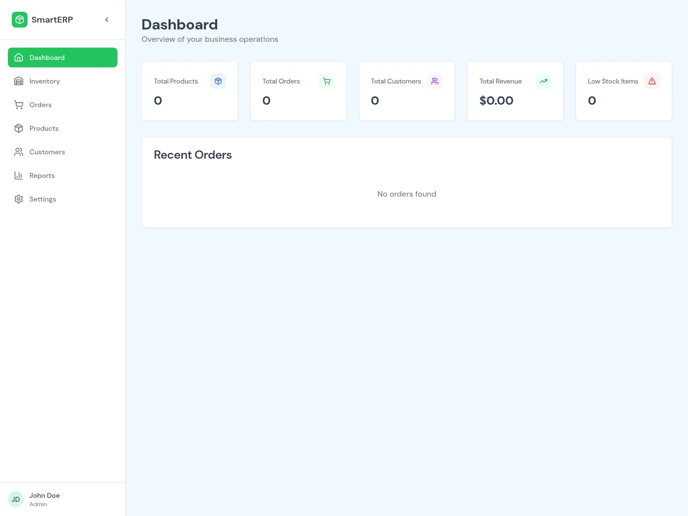 SmartERP Inventory & Order Management System