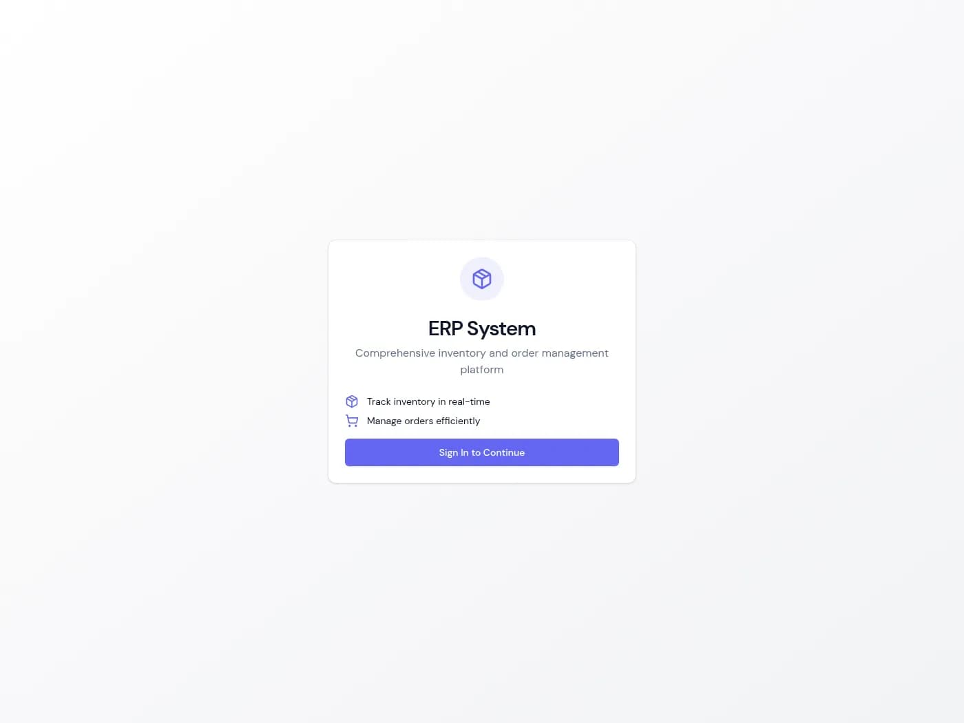 ERP Inventory and Order Management System