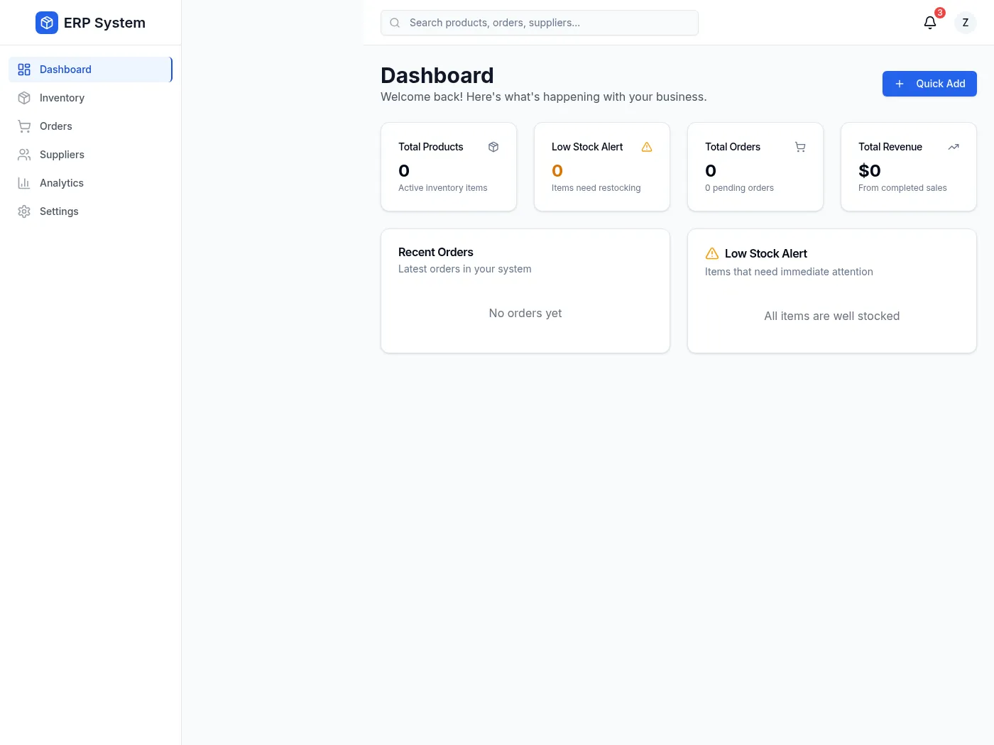 ERP Inventory and Order Management System