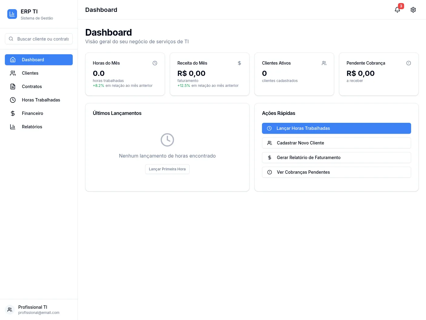 ERP Simples para Prestadores de Serviço de TI