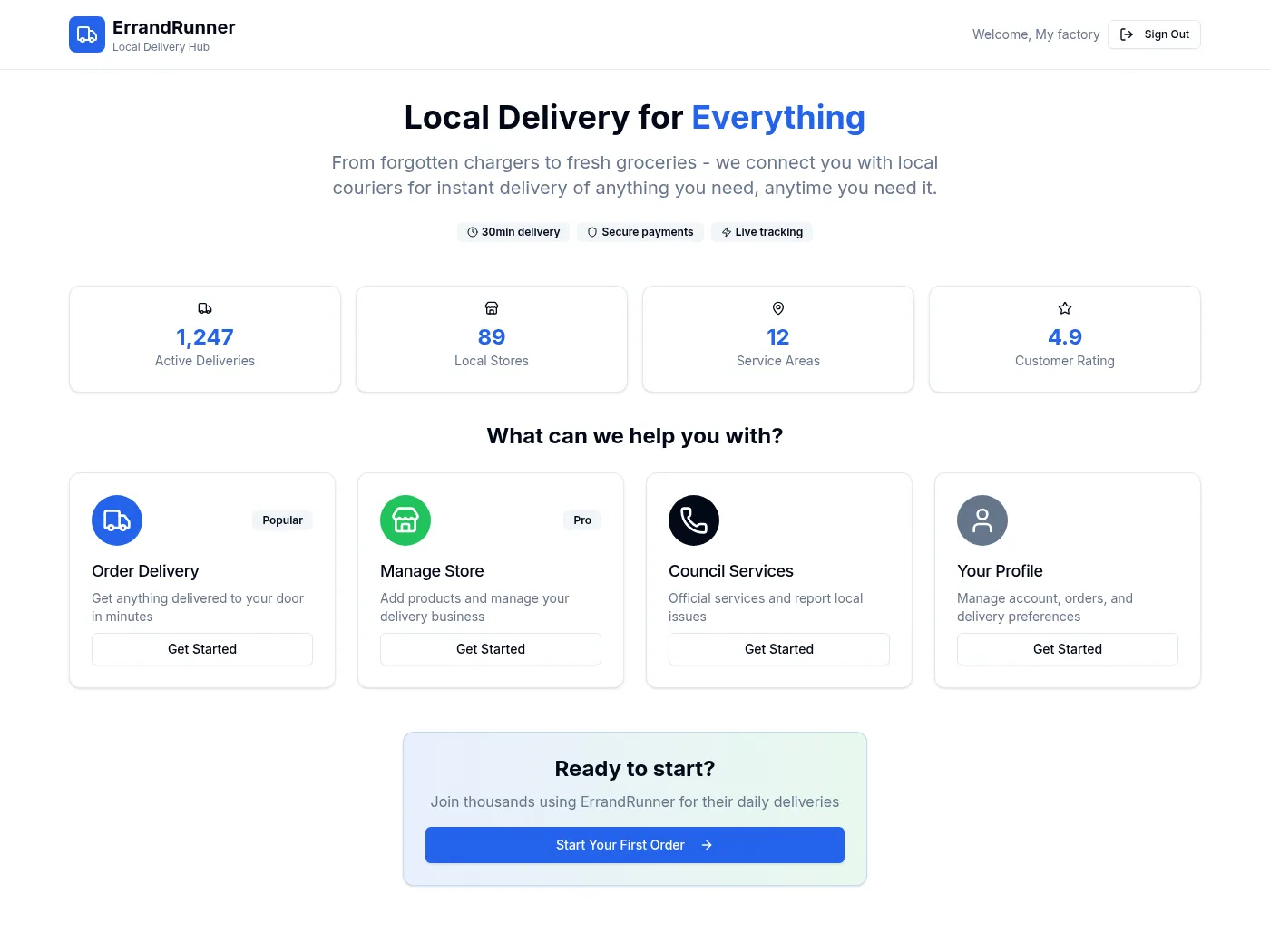 ErrandRunner: The All-In-One Local Delivery Platform