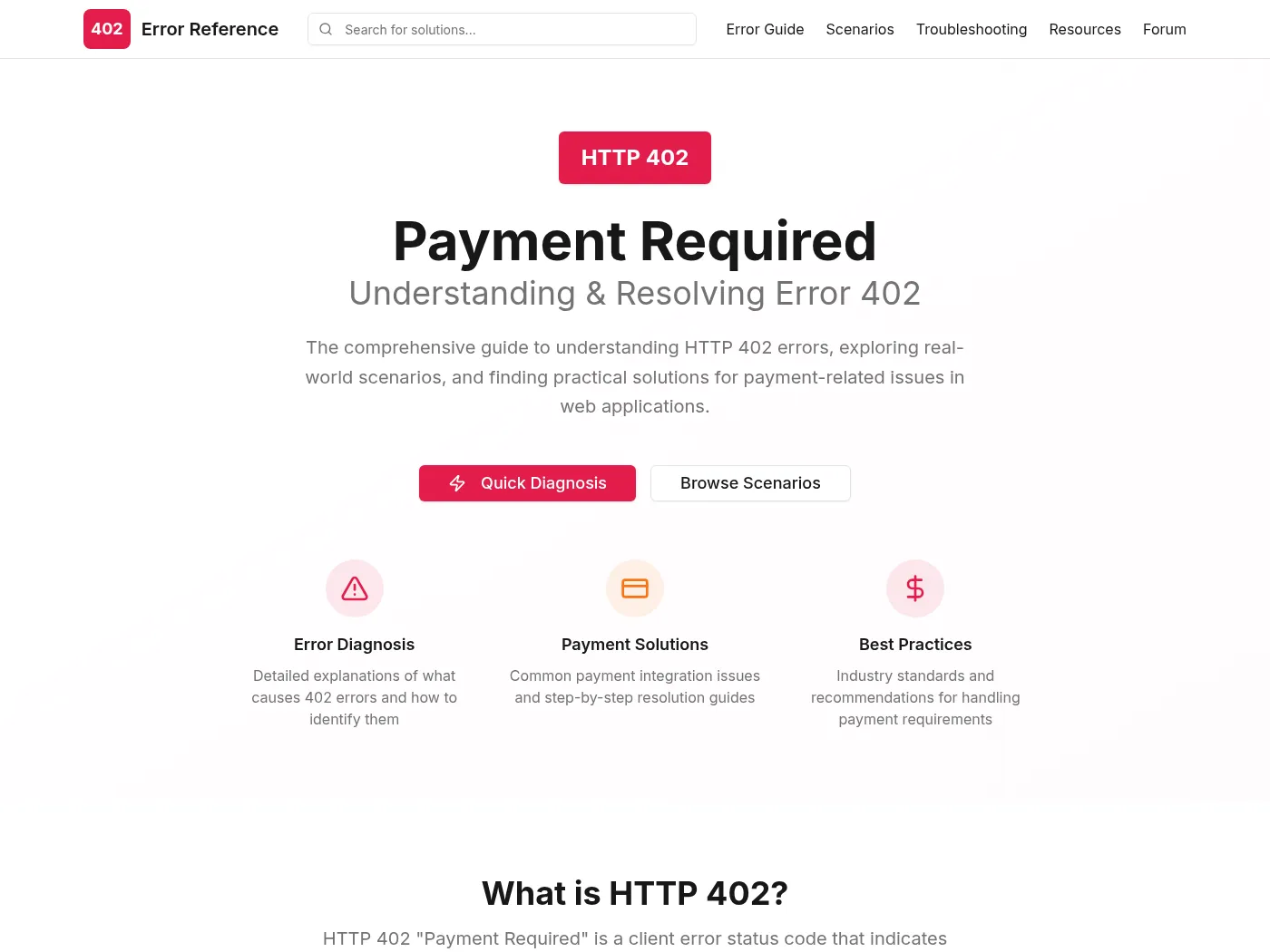 Erro 402 Reference and Solutions Platform