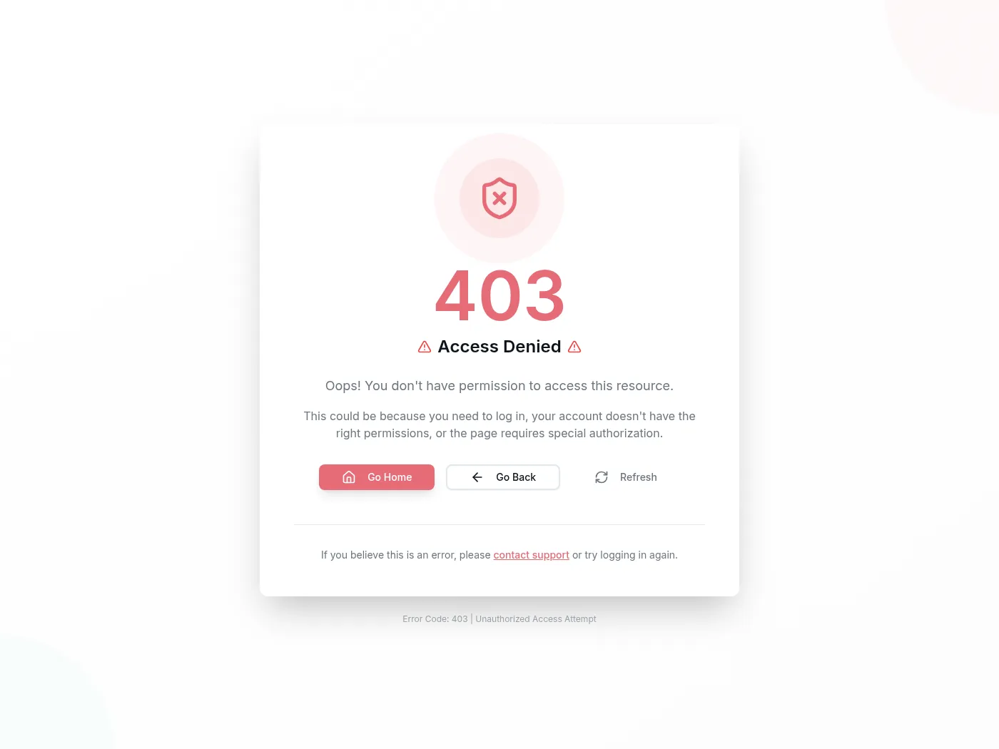 Custom Error 403 Access Denied Page